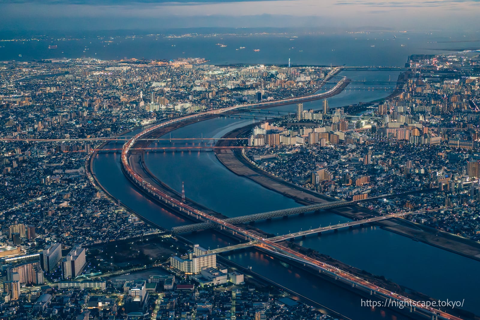 AIROS Skyview helicopter tour of the Tokyo nightscape.